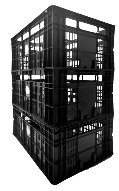 Caixa plástica 60x40x23 cm vazada empilhável e paletizável de 46 litros ...