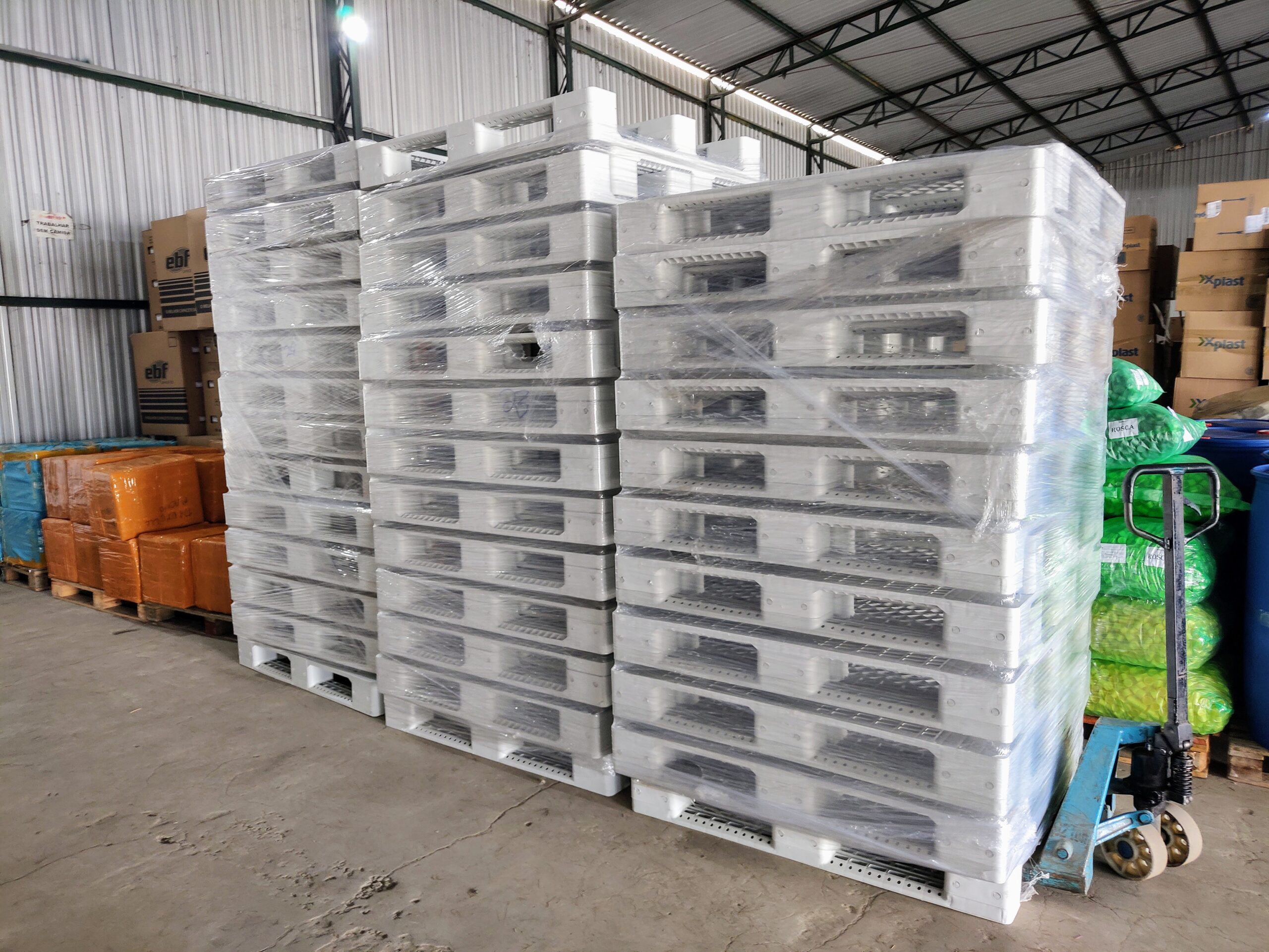 Pallet plástico PL1210-3 Heavy 16 kg 1200x1000x160mm vazado monobloco ...